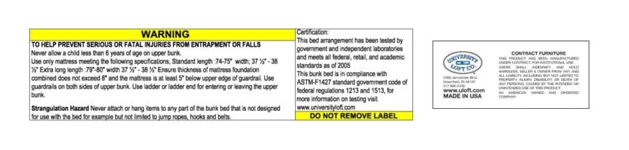 Care and Safety - University Loft Company